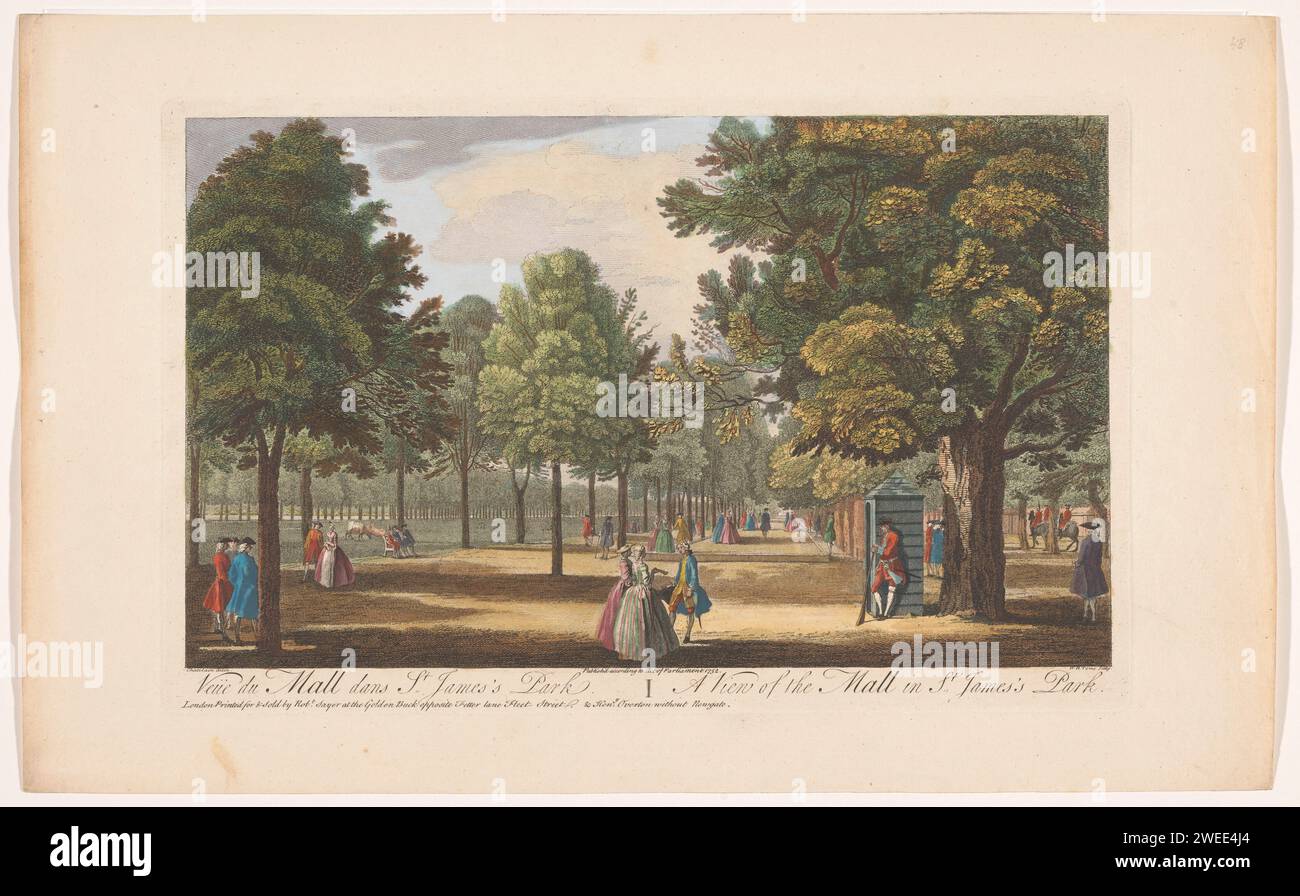 View of The Mall in the Saint James's Park in London, Robert Sayer ...