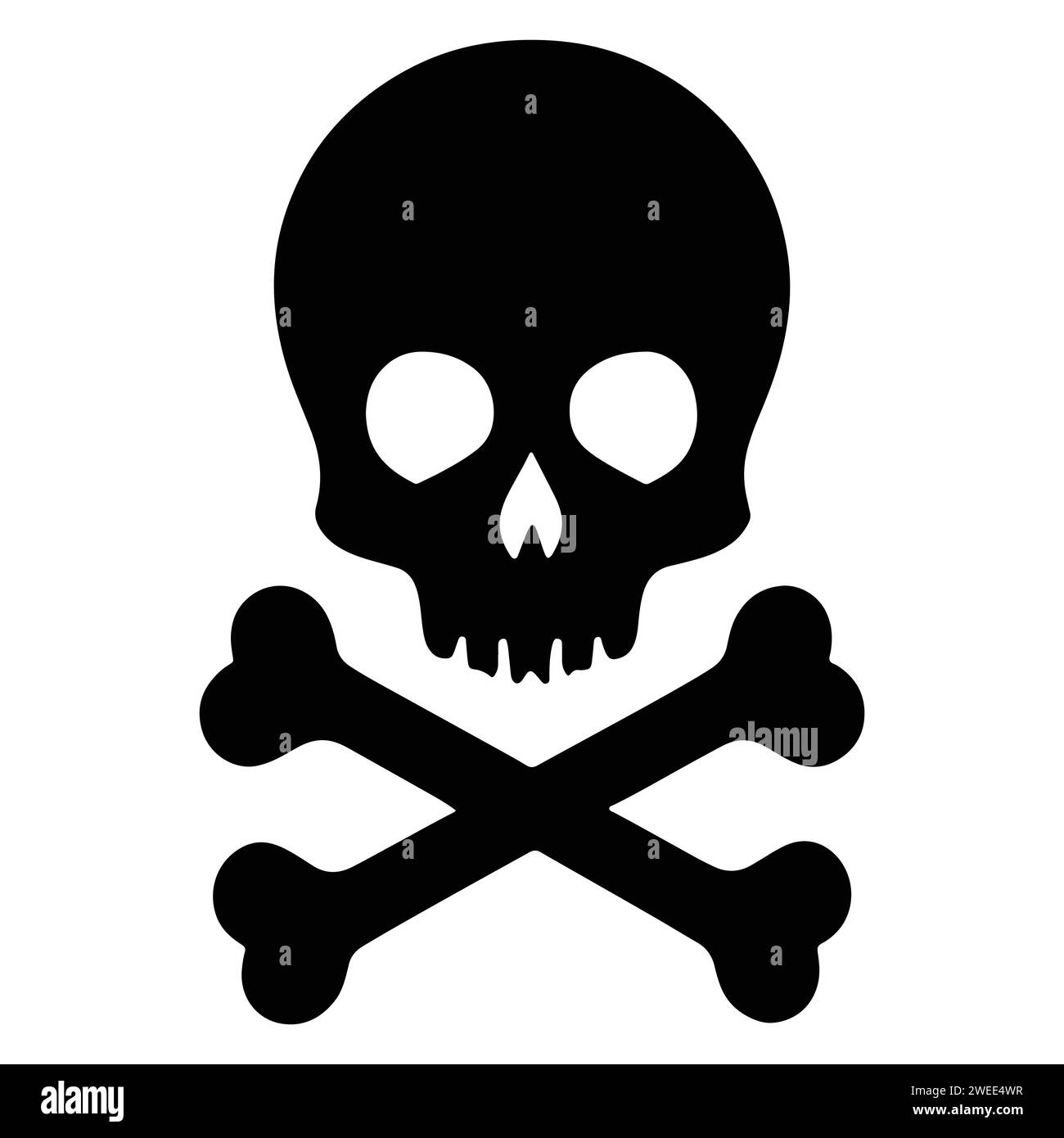 Skull Crossbones Icon. Human skeleton. Skelton Hazard. A Spooky Vector ...