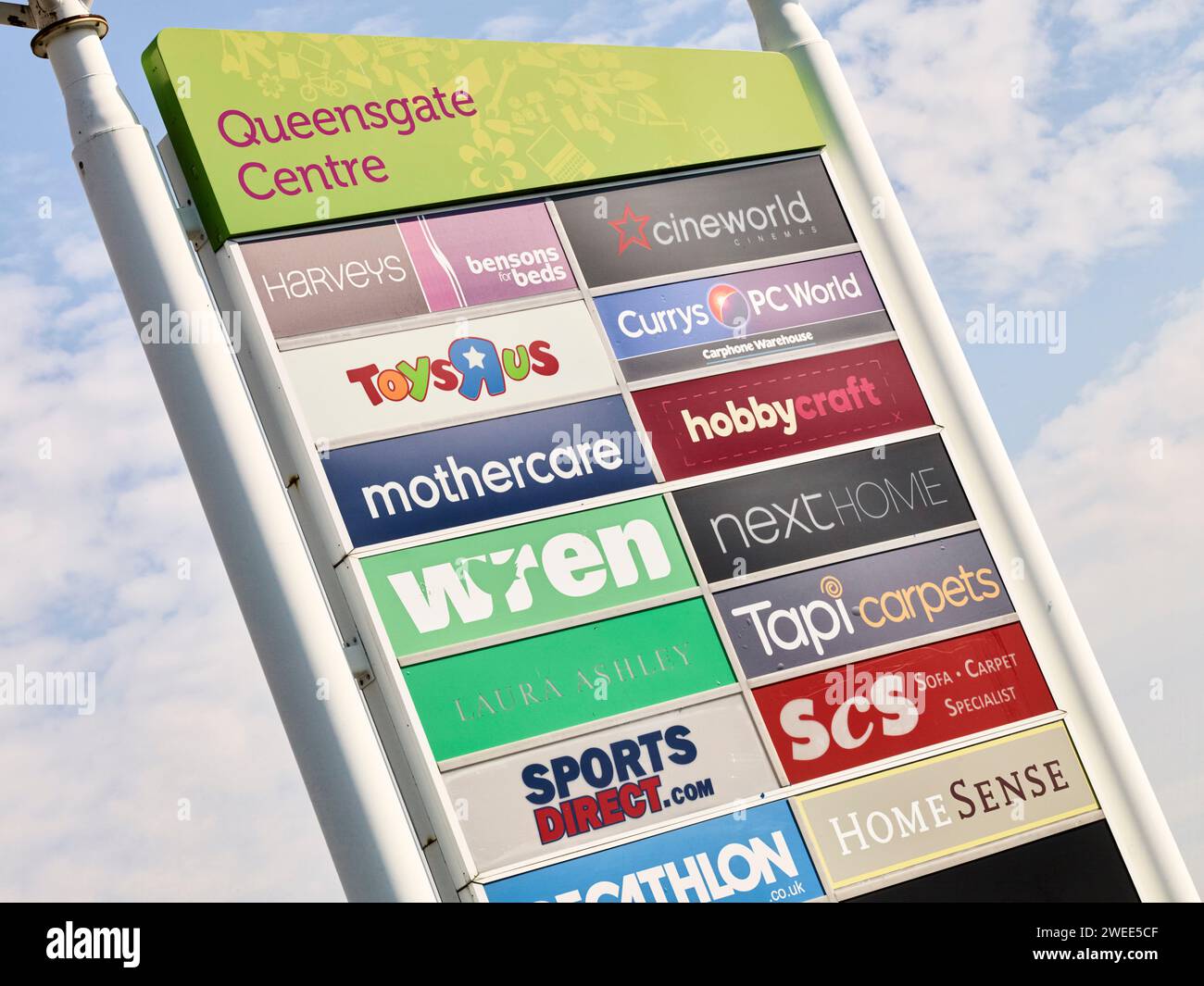 Queensgate Centre retail sign Stock Photo - Alamy