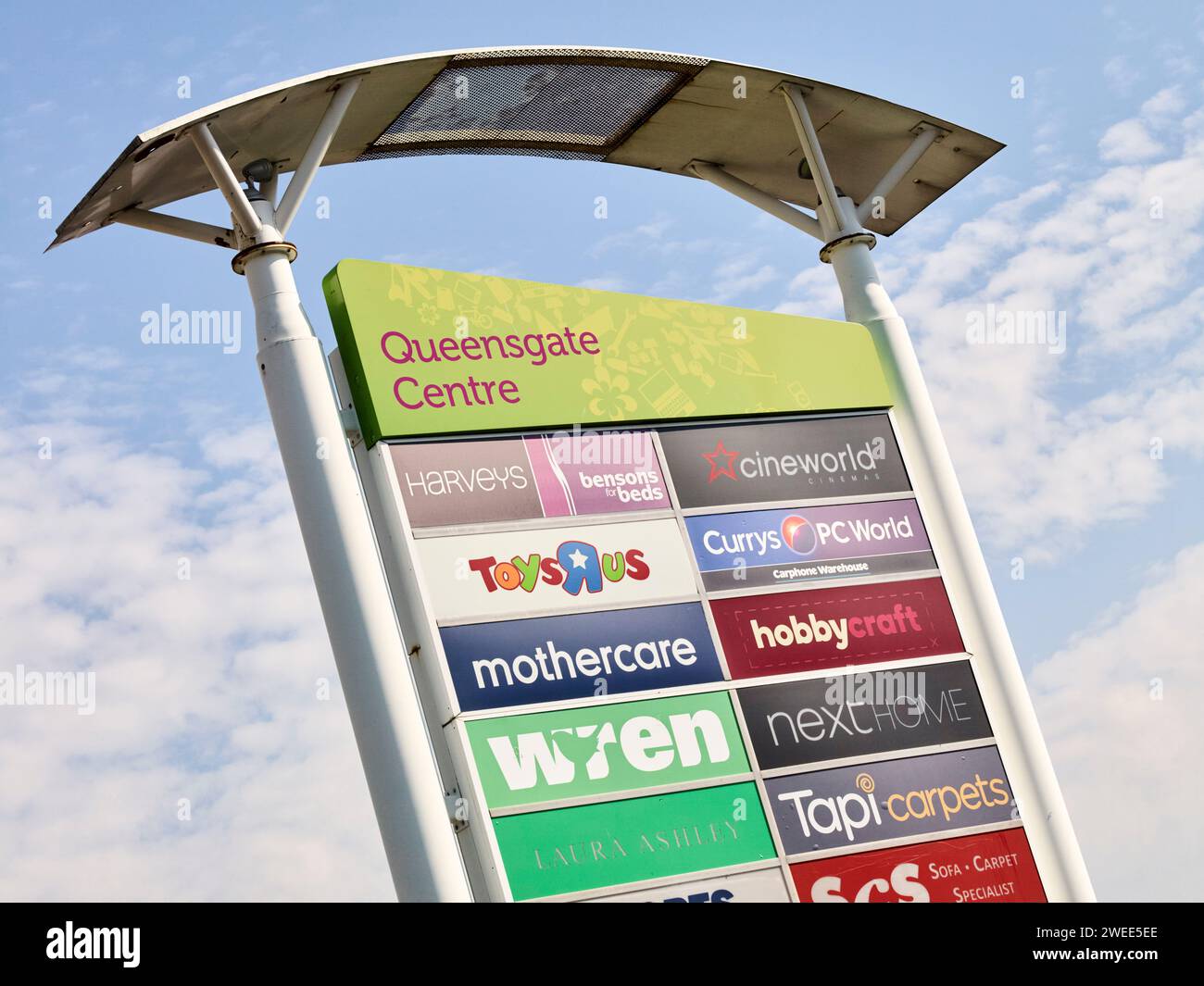 Queensgate Centre retail sign Stock Photo - Alamy