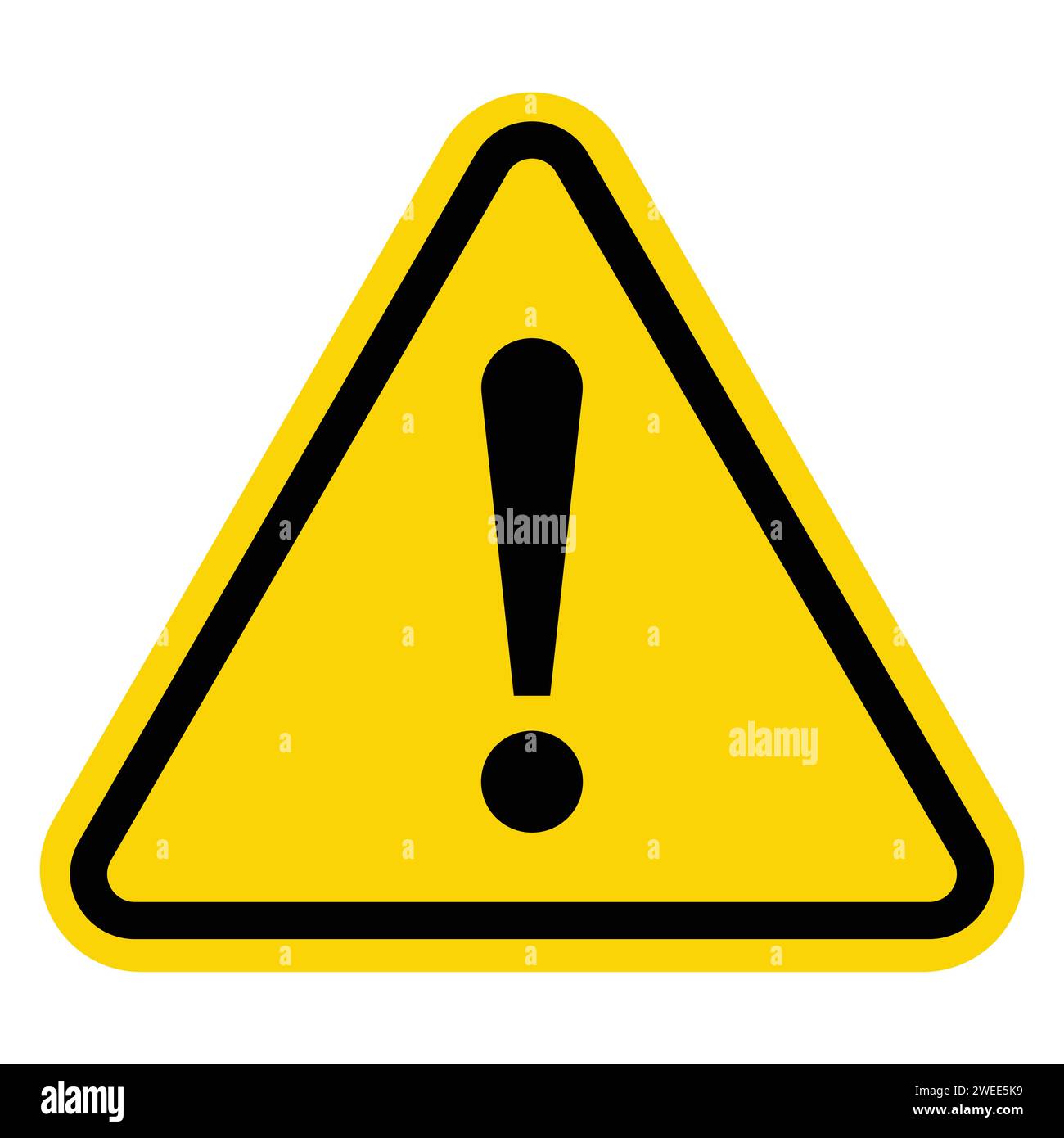 Yellow Warning Dangerous attention icon, danger symbol, filled flat ...