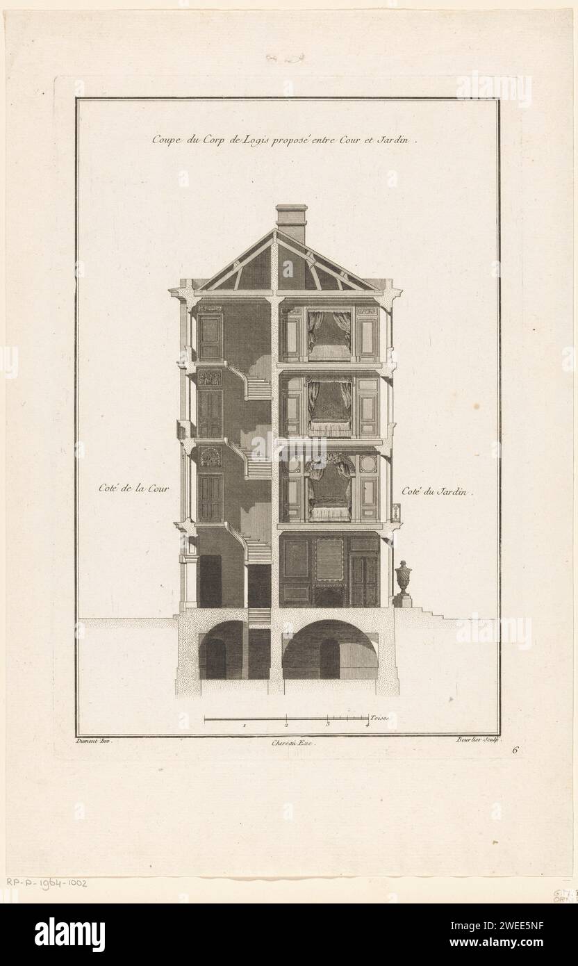 Cross -section of a house, Charles Beurlier, After Gabriel Pierre ...