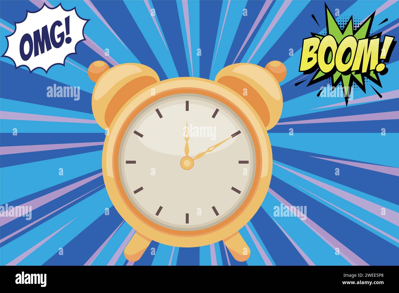 clock pop art style vector image Stock Vector Image & Art - Alamy