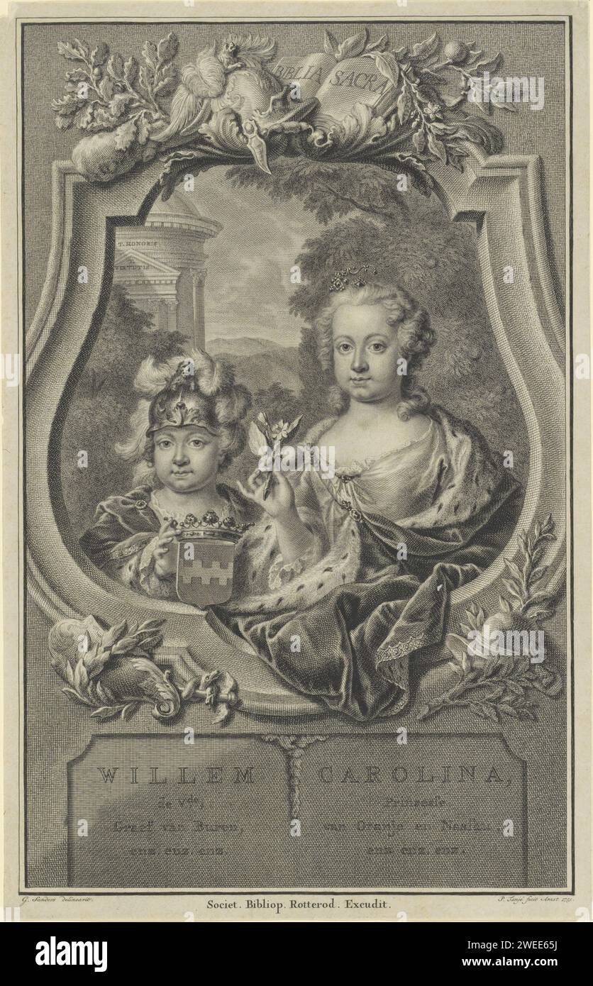 Portrait of Willem V, Prince of Oranje-Nassau, and Carolina, Princess ...