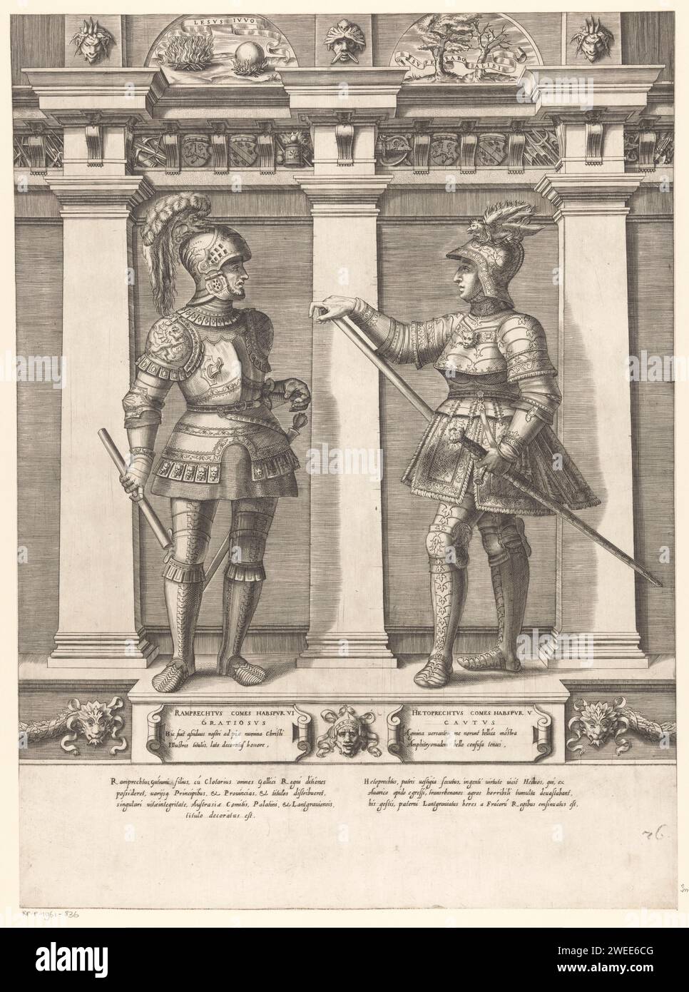 Double portrait of Ramprecht and Habsburg, Gaspare Oselli, after ...