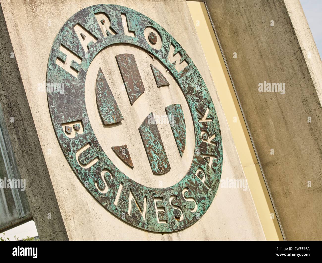 Harlow Business Park sign Stock Photo - Alamy