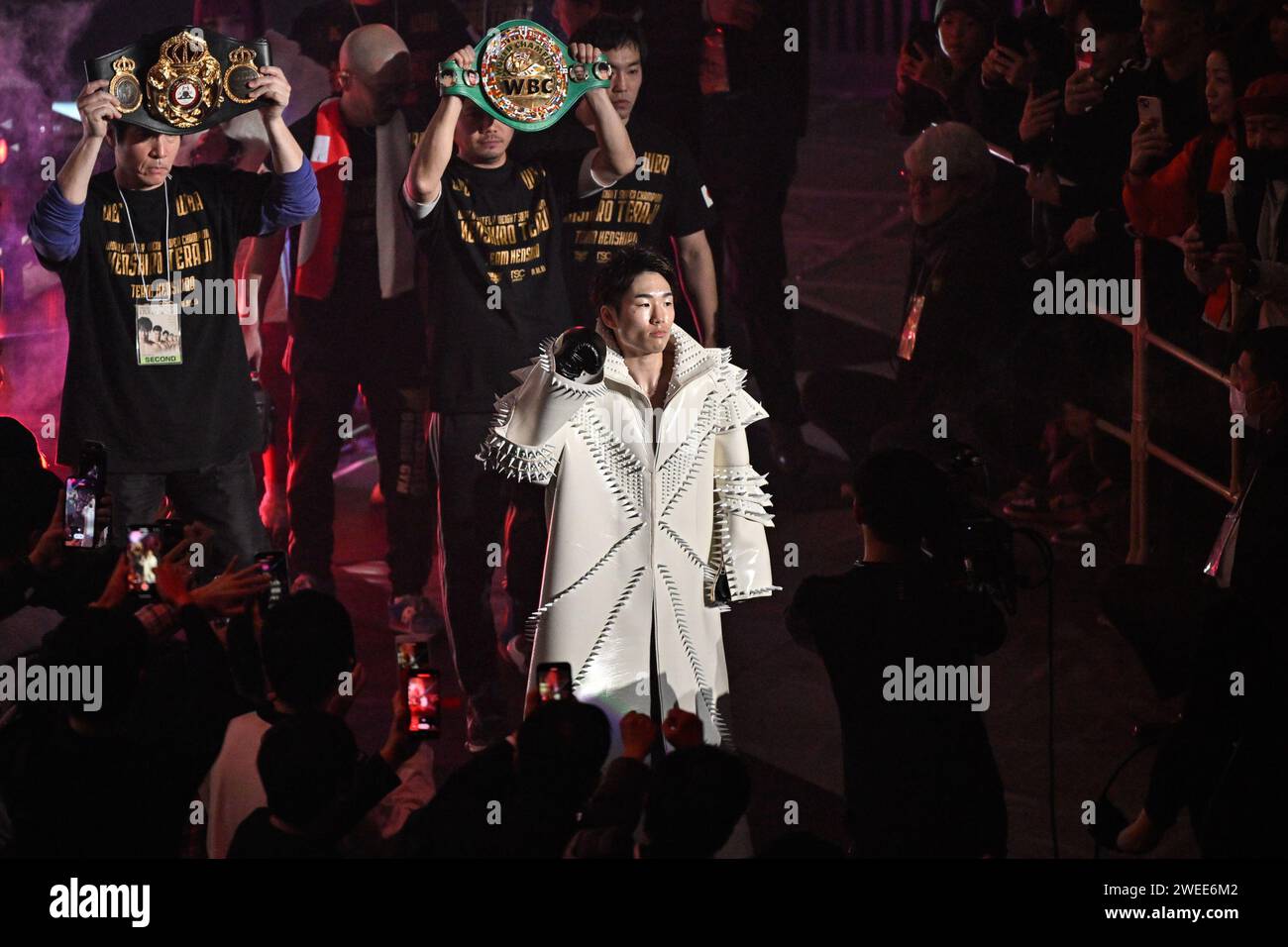 Champion Kenshiro Teraji of Japan before the WBA and WBC light ...