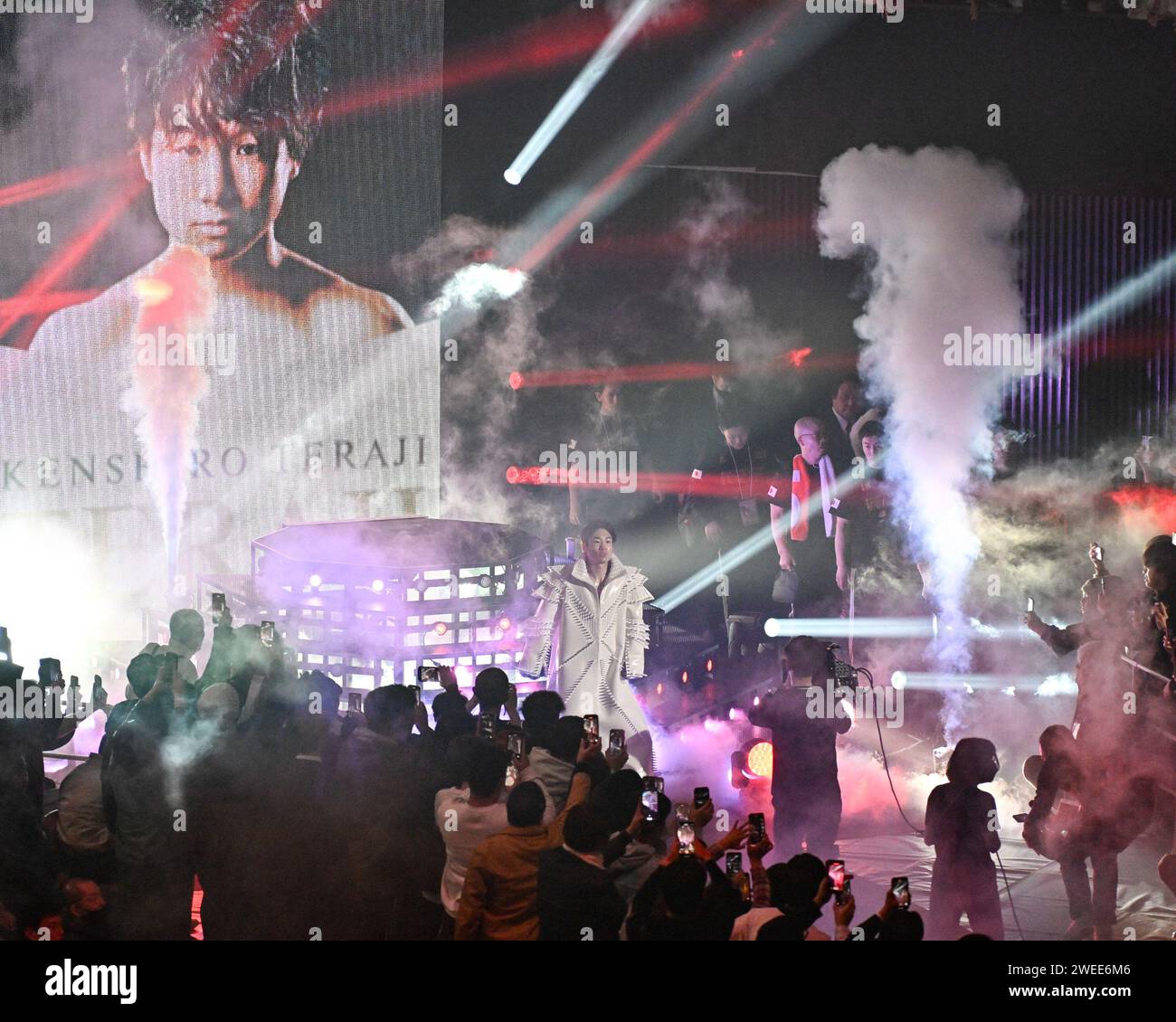 Champion Kenshiro Teraji of Japan before the WBA and WBC light ...