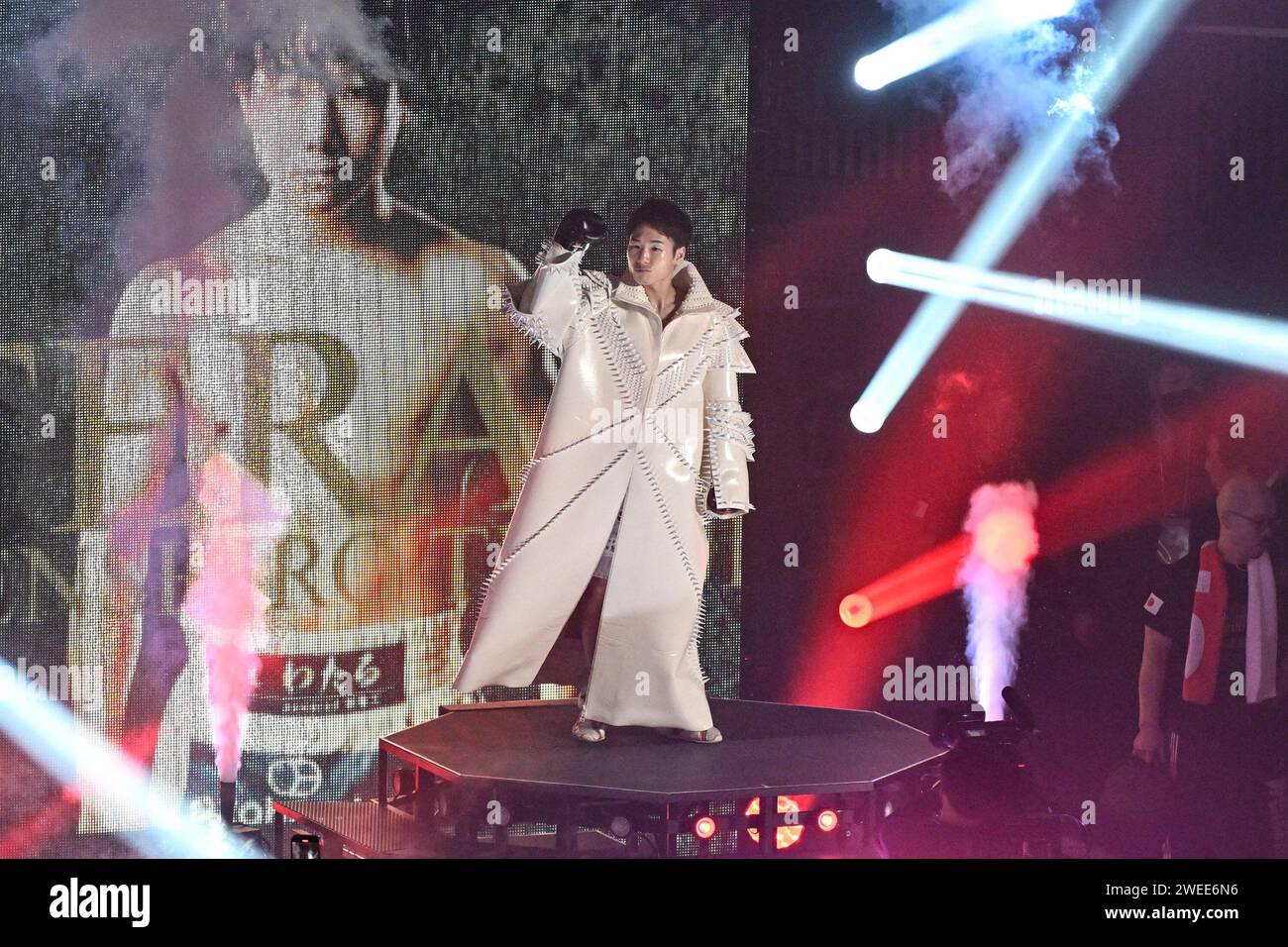 Champion Kenshiro Teraji of Japan before the WBA and WBC light ...