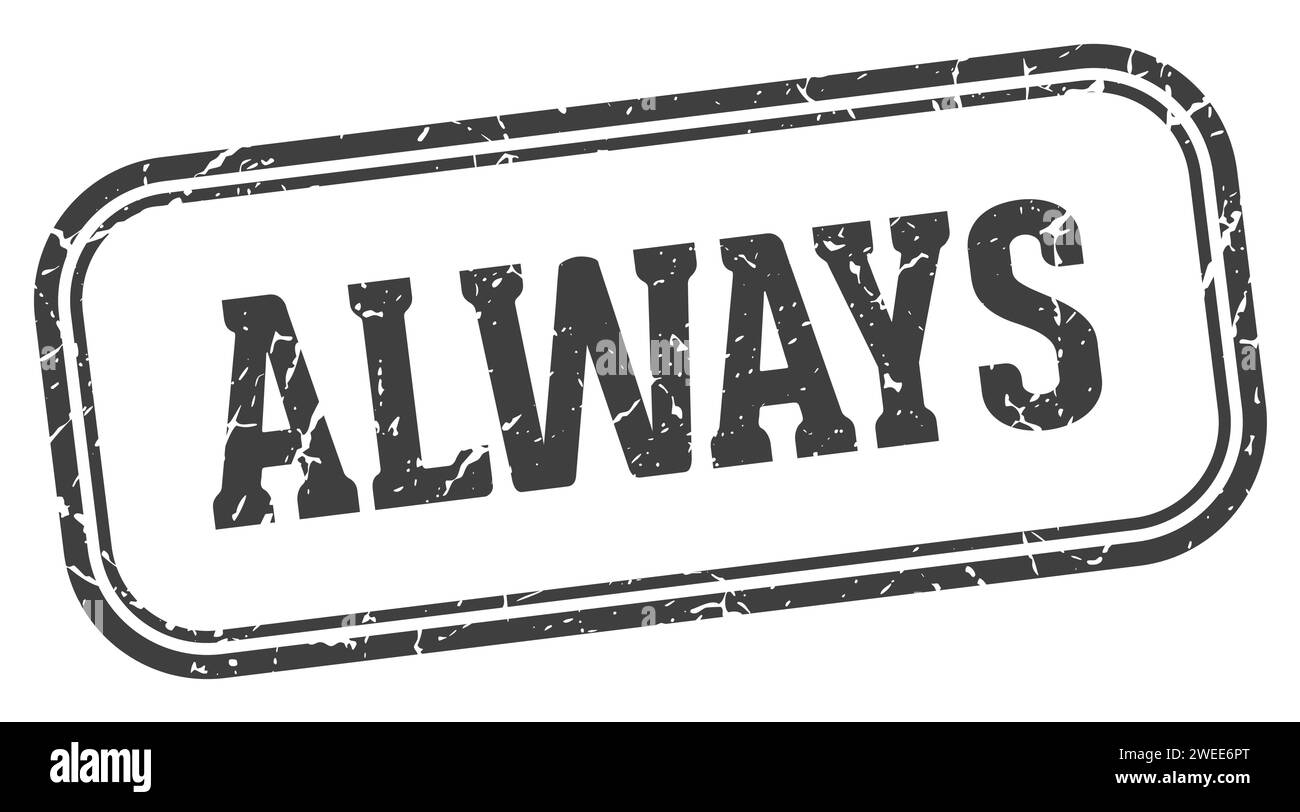 always stamp. always rectangular stamp isolated on white background ...