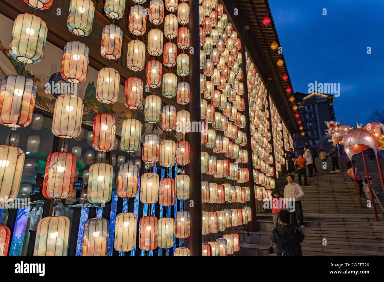 Lanterns and lights for Spring Festival at Ciqikou ancient town draw ...