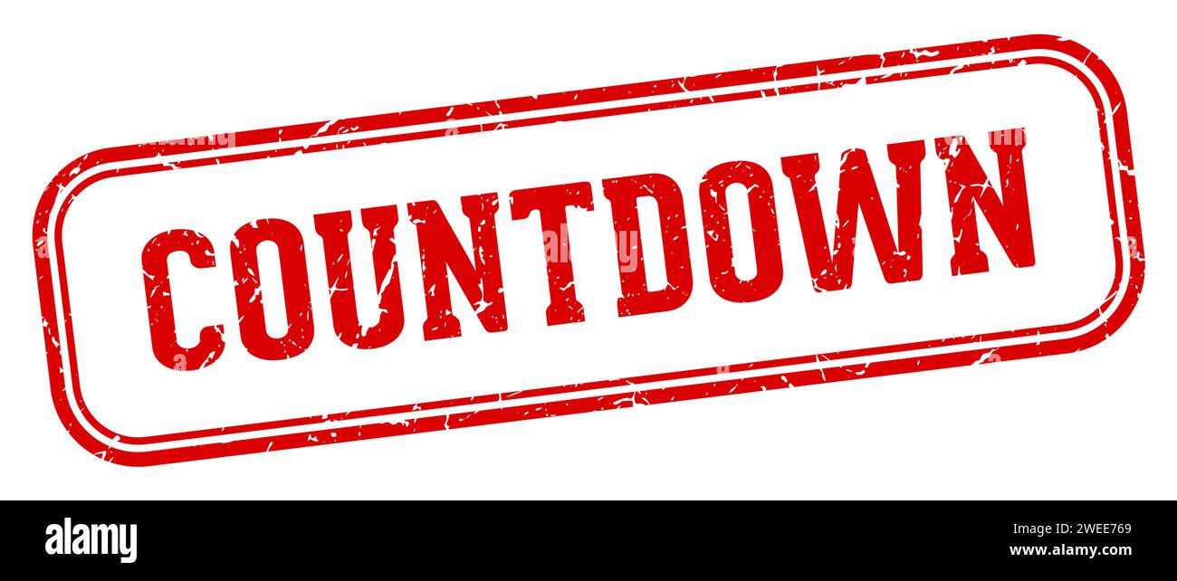 countdown stamp. countdown rectangular stamp isolated on white ...