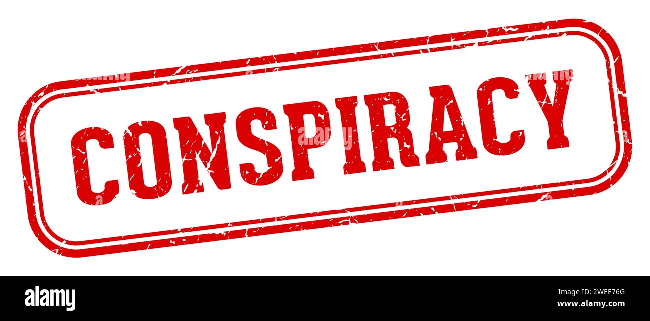 conspiracy stamp. conspiracy rectangular stamp isolated on white ...