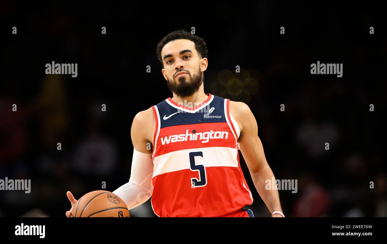 Washington Wizards guard Tyus Jones (5) in action during the first half ...