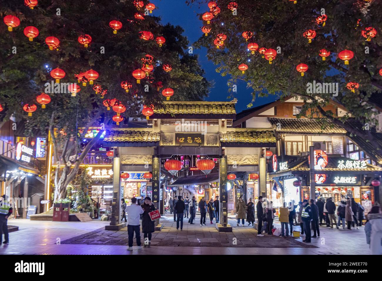 Lanterns and lights for Spring Festival at Ciqikou ancient town draw ...