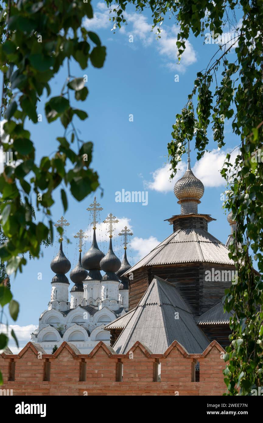 wooden church of St. Sergius of Radonezh built in 1715 at the Holy ...