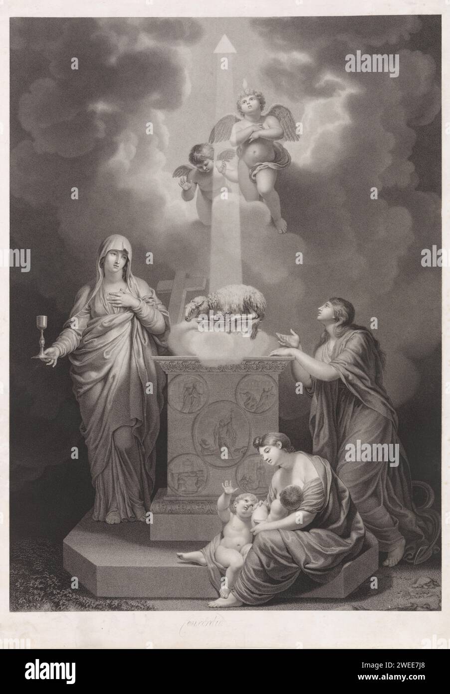 Concordia, anonymous, 1750 - 1850 print Allegorical representation of ...