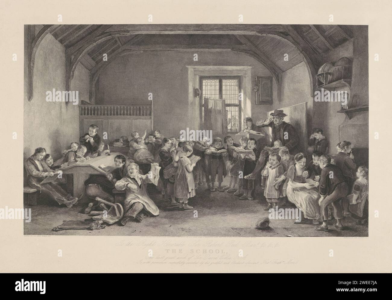 Children and teachers in a classroom, John Burnet, After David Wilkie ...