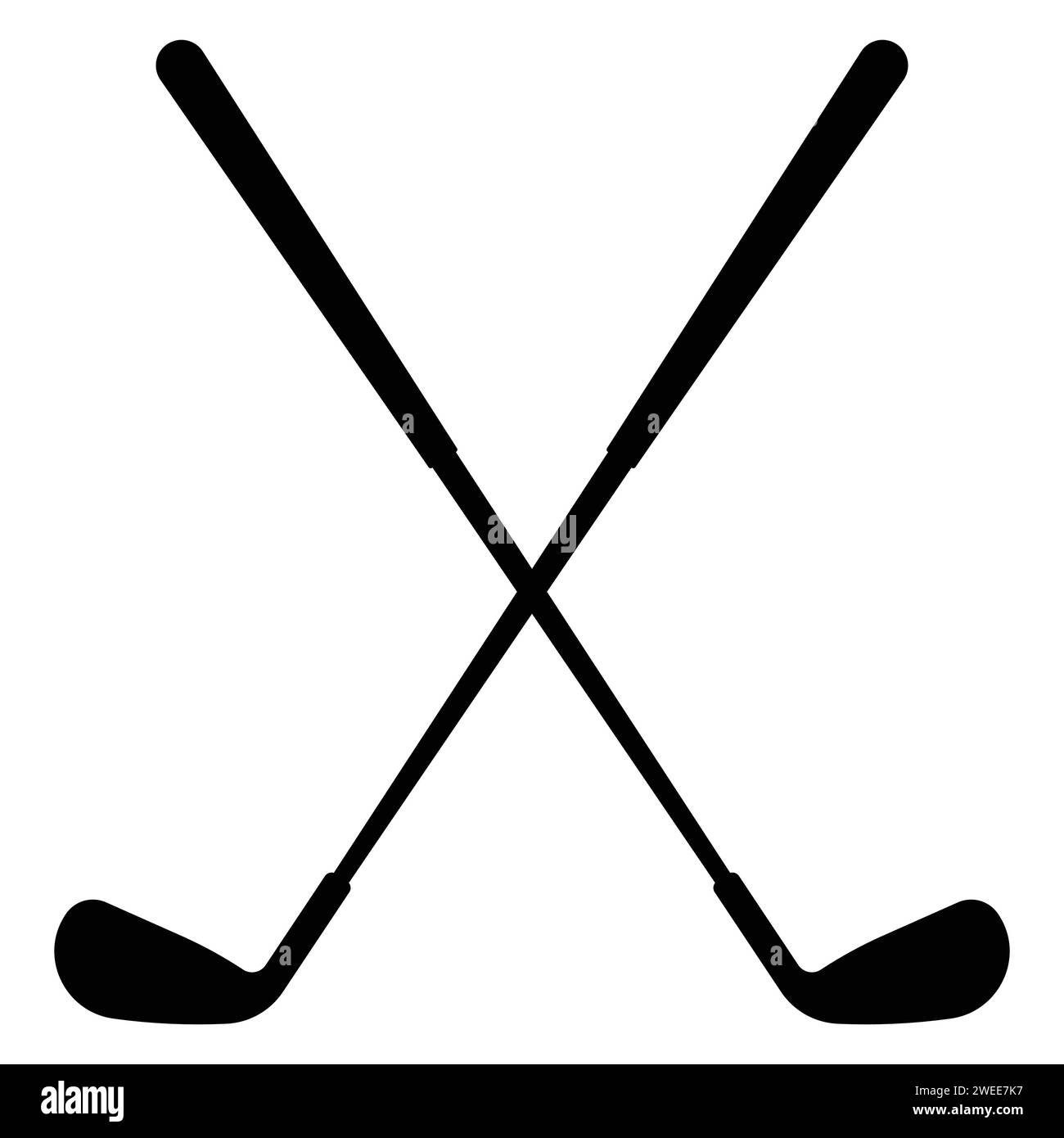 Pair of iron or wedge golf club flat vector icon for sports apps ...