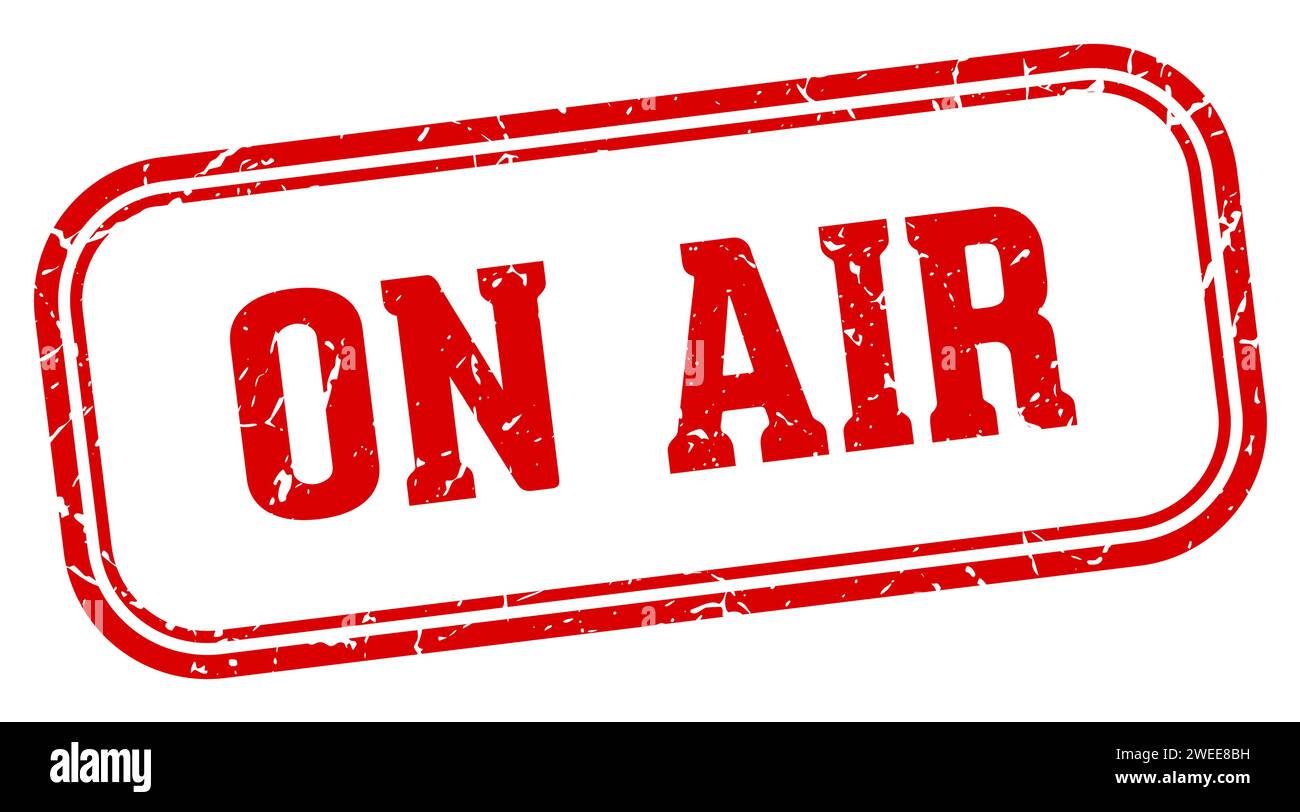 on air stamp. on air rectangular stamp isolated on white background ...