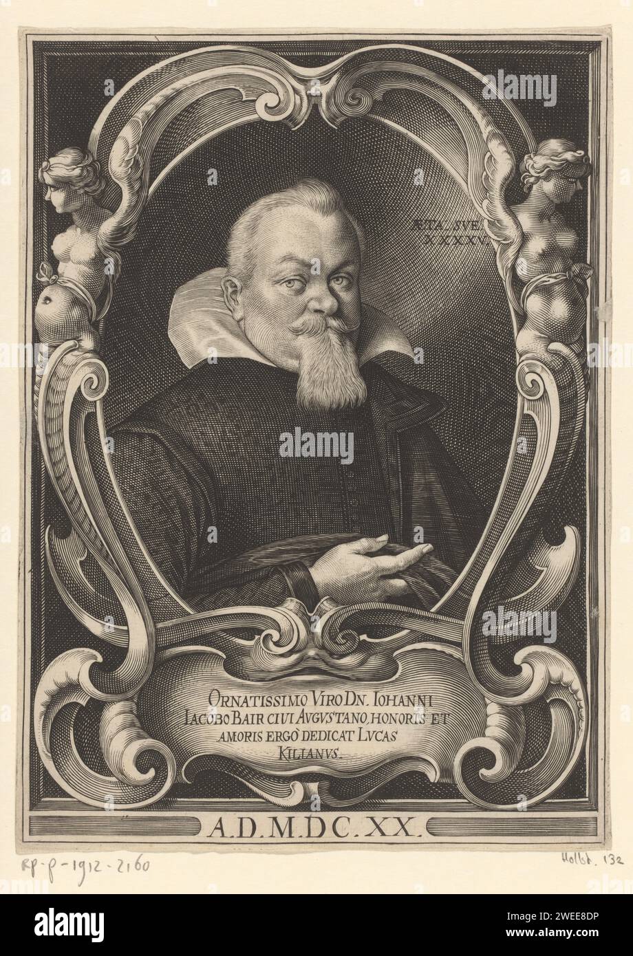 Portrait of Hans Jacob Bair at the age of 45, Lucas Kilian, 1602 print ...