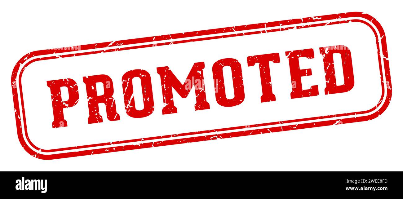 promoted stamp. promoted rectangular stamp isolated on white background ...