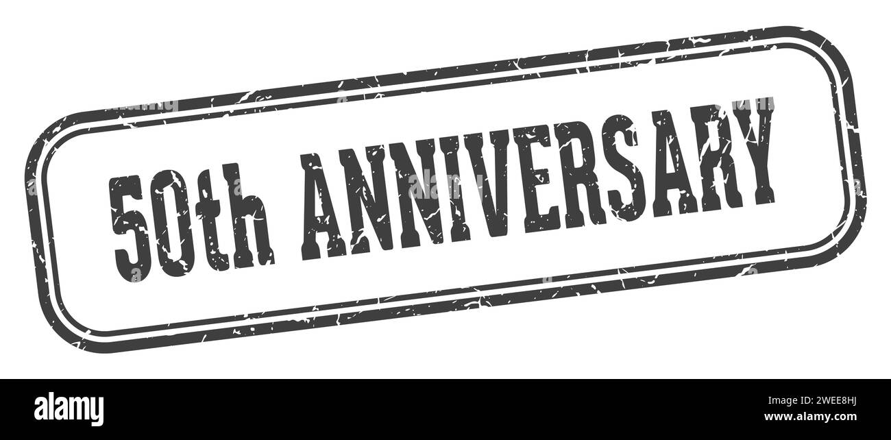 50th anniversary stamp. 50th anniversary rectangular stamp isolated on ...