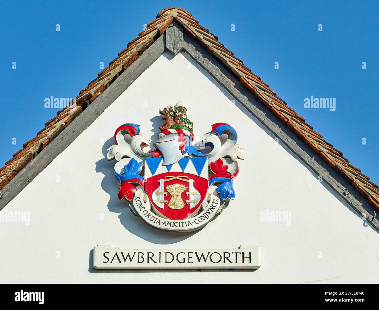 Sawbridgeworth Town crest Stock Photo - Alamy