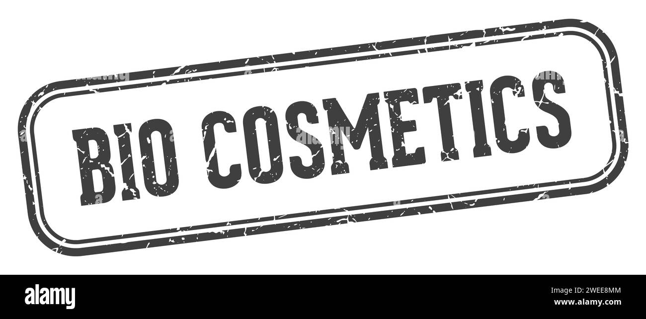 bio cosmetics stamp. bio cosmetics rectangular stamp isolated on white ...