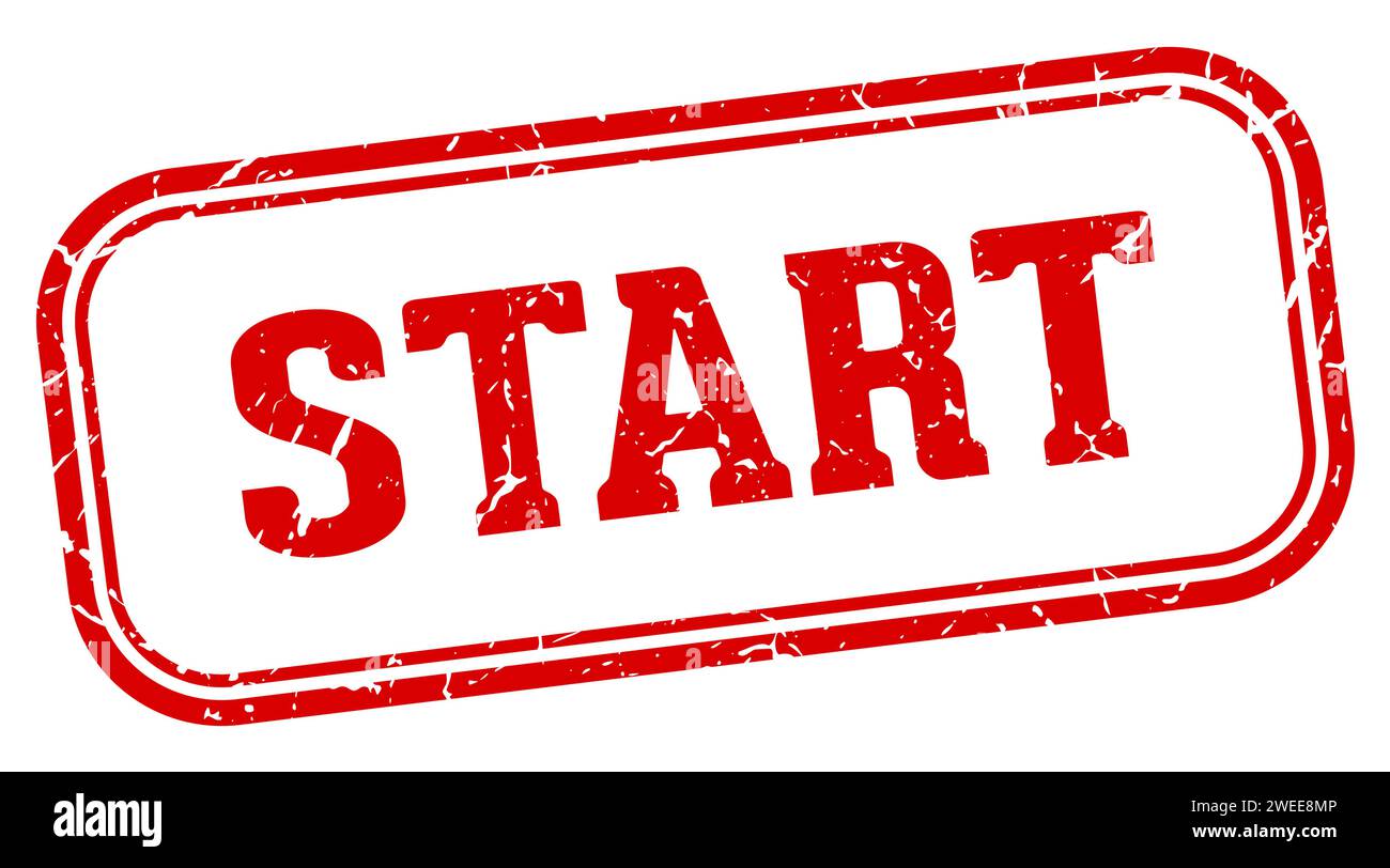 start stamp. start rectangular stamp isolated on white background Stock ...