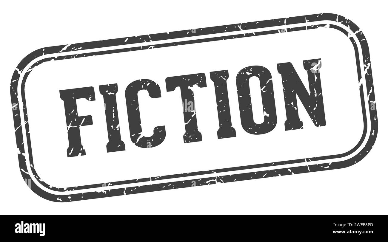 fiction stamp. fiction rectangular stamp isolated on white background ...