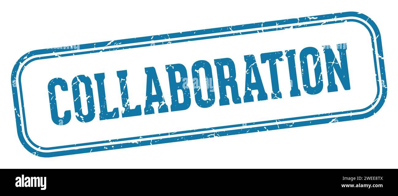 collaboration stamp. collaboration rectangular stamp isolated on white ...