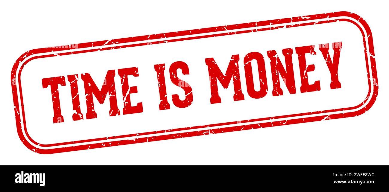 time is money stamp. time is money rectangular stamp isolated on white ...