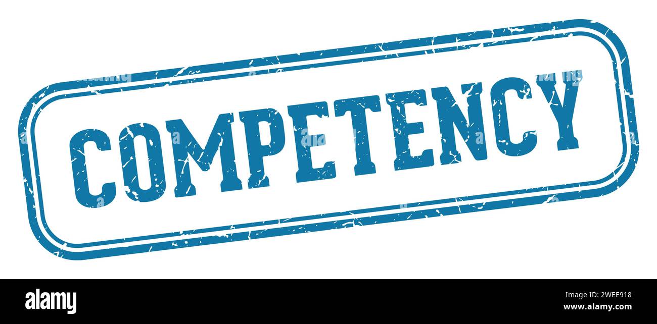 competency stamp. competency rectangular stamp isolated on white ...