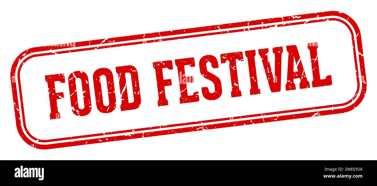 food festival stamp. food festival rectangular stamp isolated on white ...