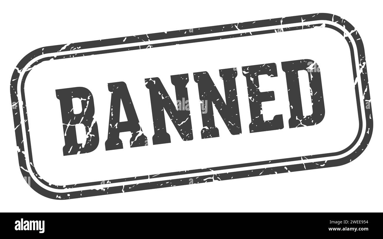 banned stamp. banned rectangular stamp isolated on white background ...