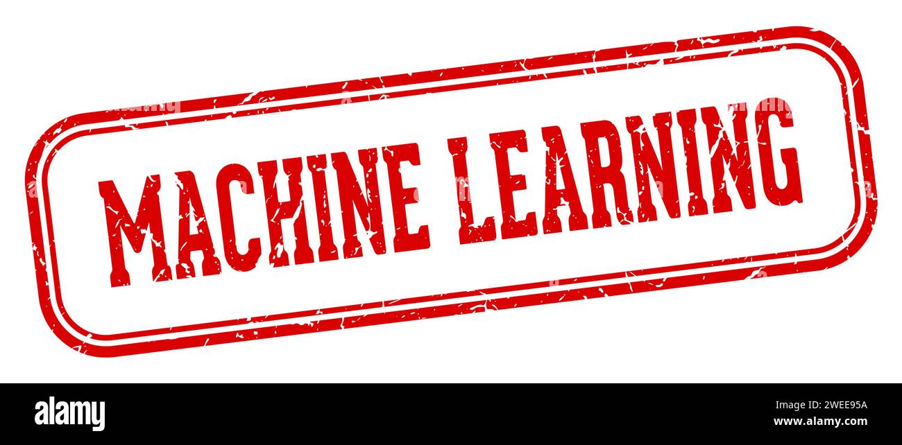 machine learning stamp. machine learning rectangular stamp isolated on ...