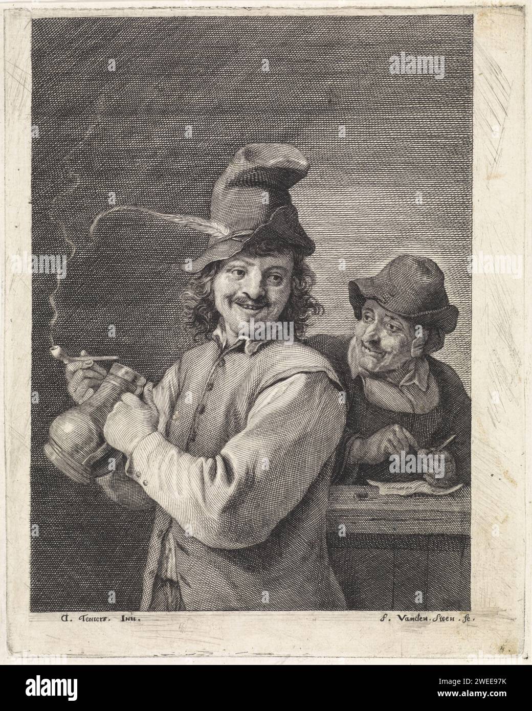 Farmer with jug and pipe, Frans van der Steen, after David Teniers ...