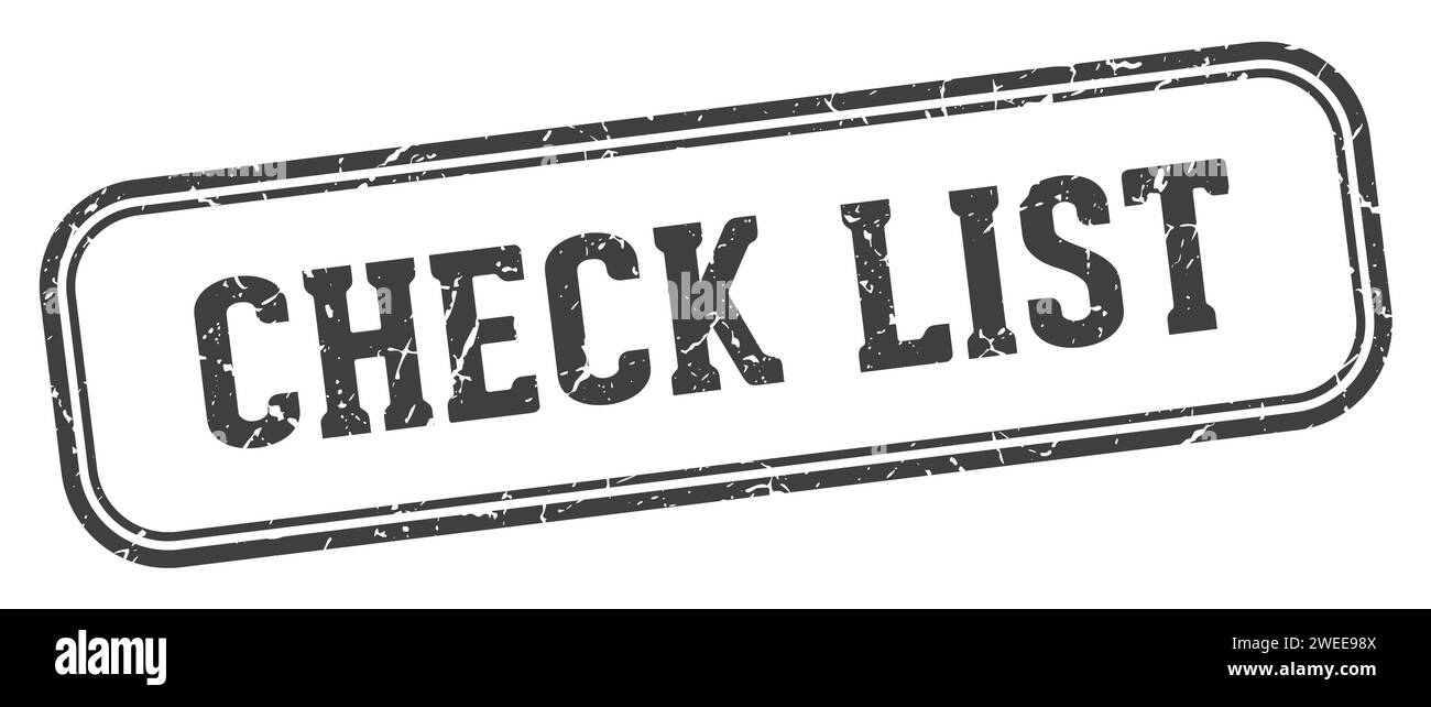 check list stamp. check list rectangular stamp isolated on white ...