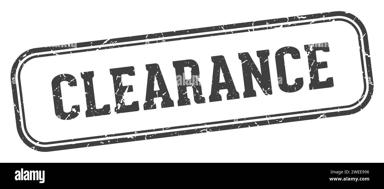 clearance stamp. clearance rectangular stamp isolated on white ...