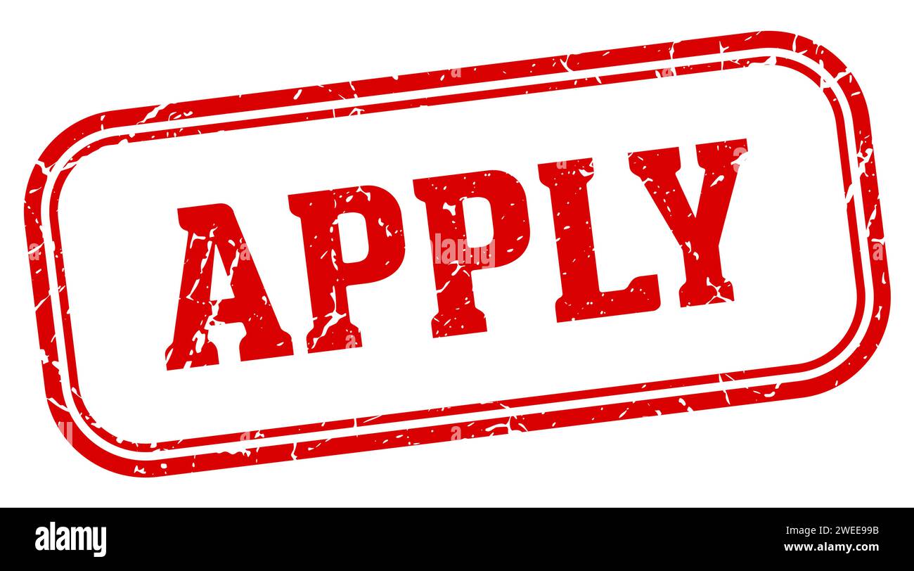 apply stamp. apply rectangular stamp isolated on white background Stock ...