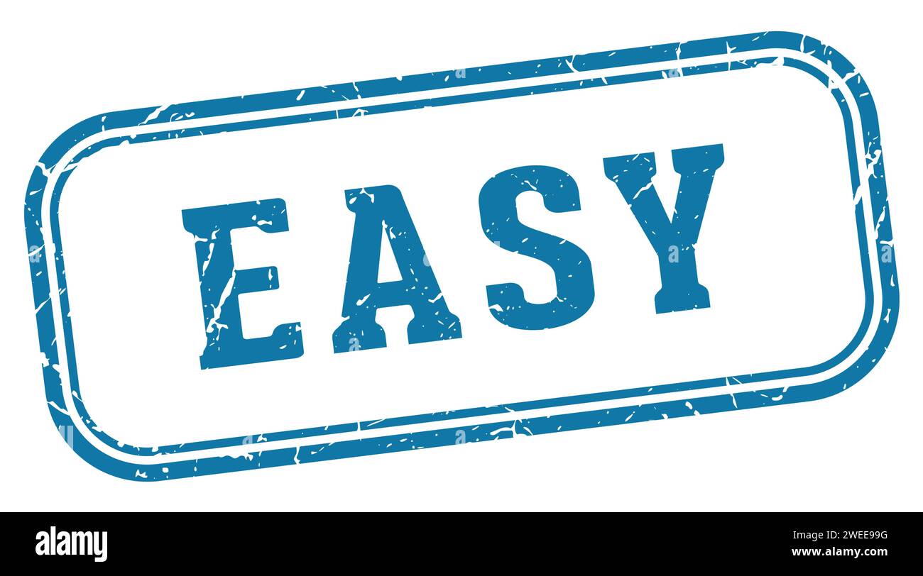 easy stamp. easy rectangular stamp isolated on white background Stock ...