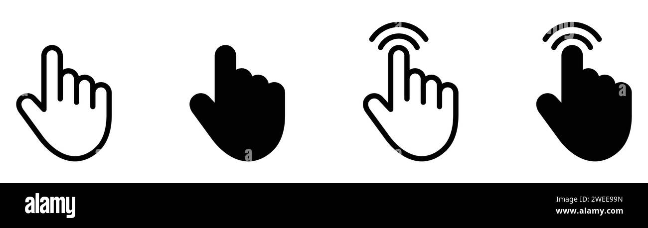 Computer Mouse Click Cursor Black Arrow Icons Set Cursor Icon Vector