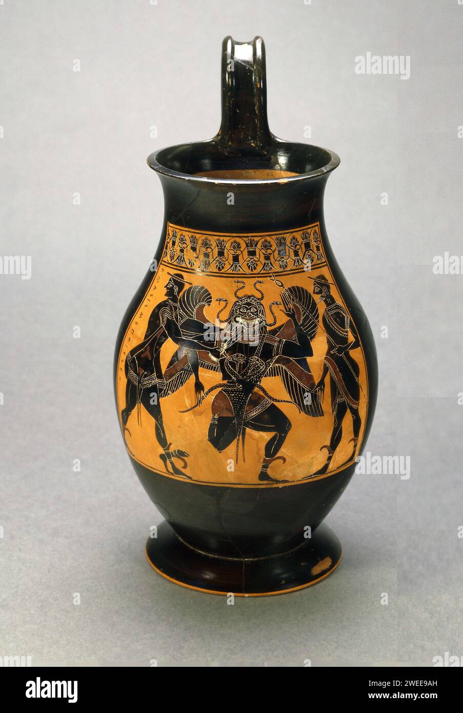 Olpe. The Amasis Painter. 550BC-530BC . Attica (Greece). Pottery: black ...