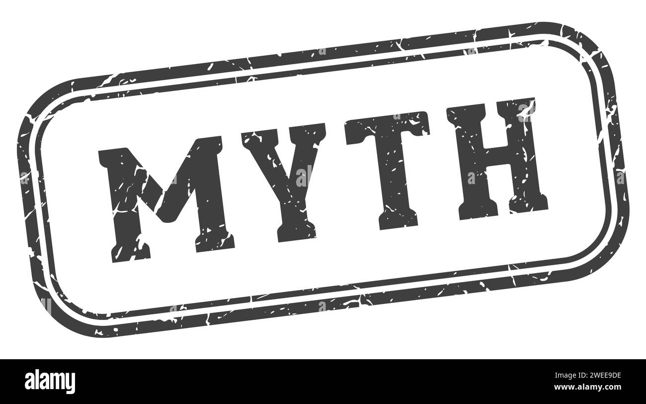 myth stamp. myth rectangular stamp isolated on white background Stock ...