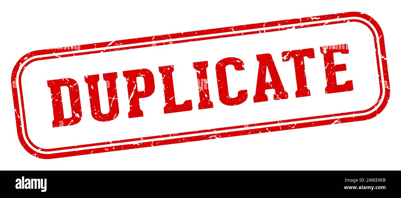 duplicate stamp. duplicate rectangular stamp isolated on white ...