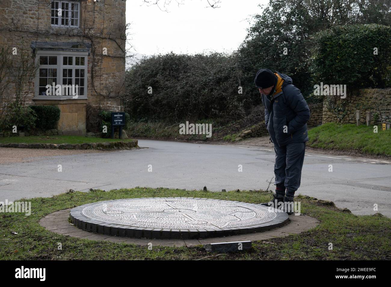 The millennium mosaic sundial, Ebrington, Gloucestershire, England, UK ...