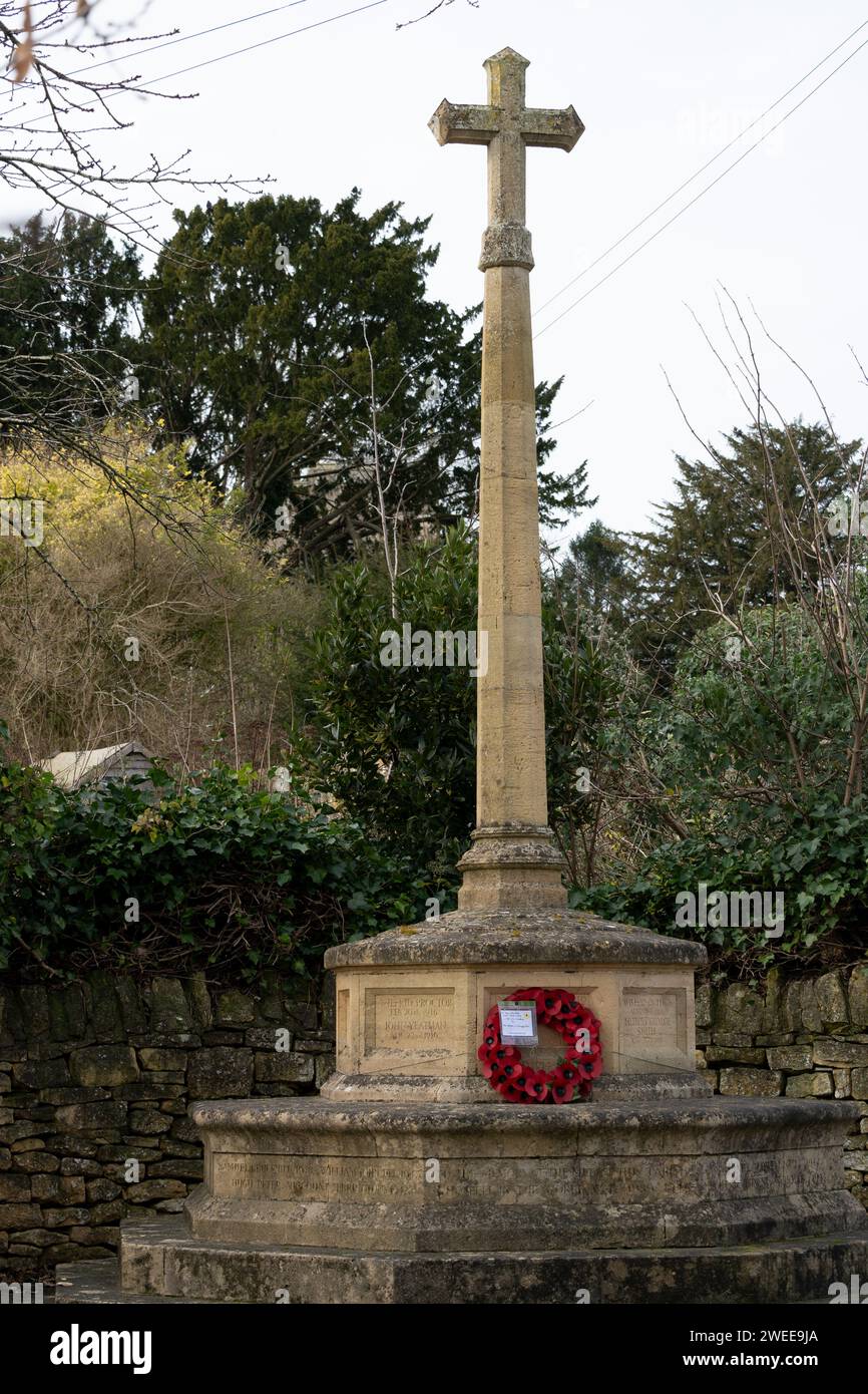 The village war memorial, Ebrington, Gloucestershire, England, UK Stock ...