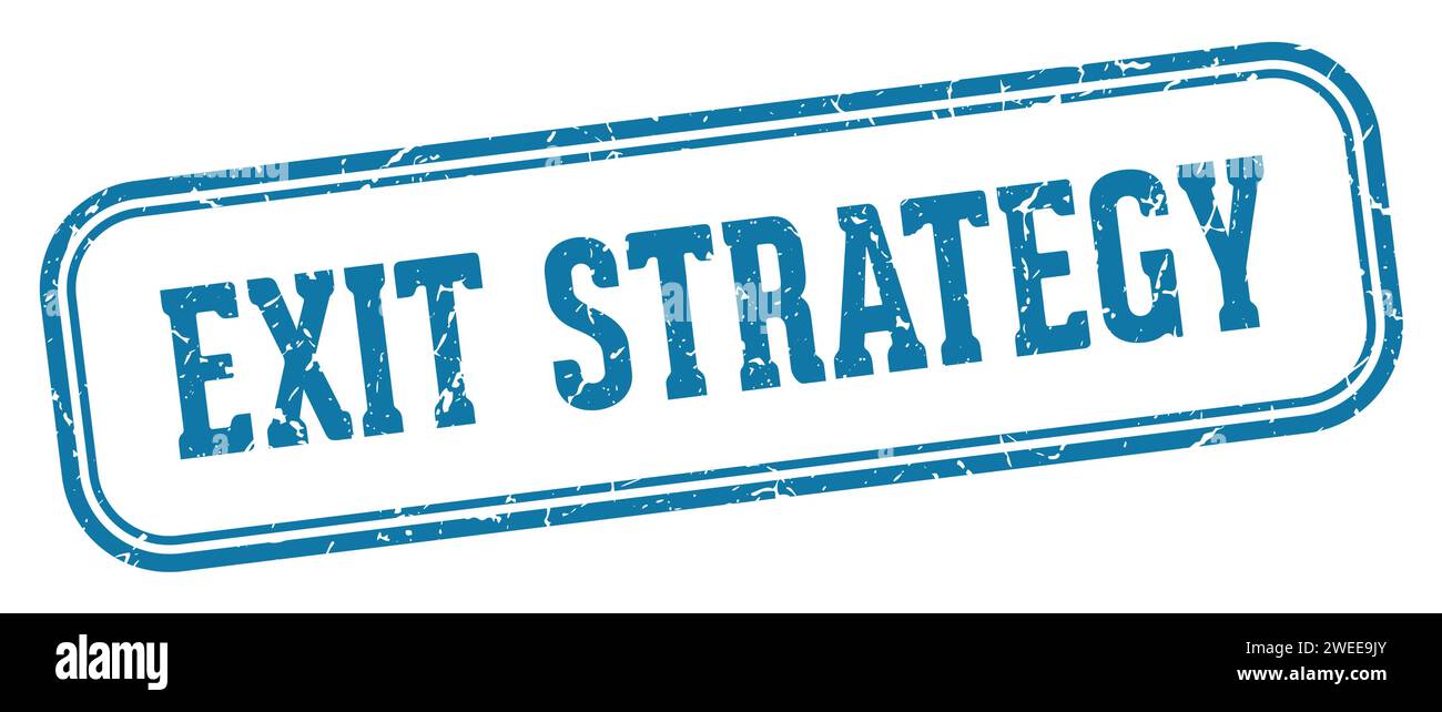 exit strategy stamp. exit strategy rectangular stamp isolated on white ...