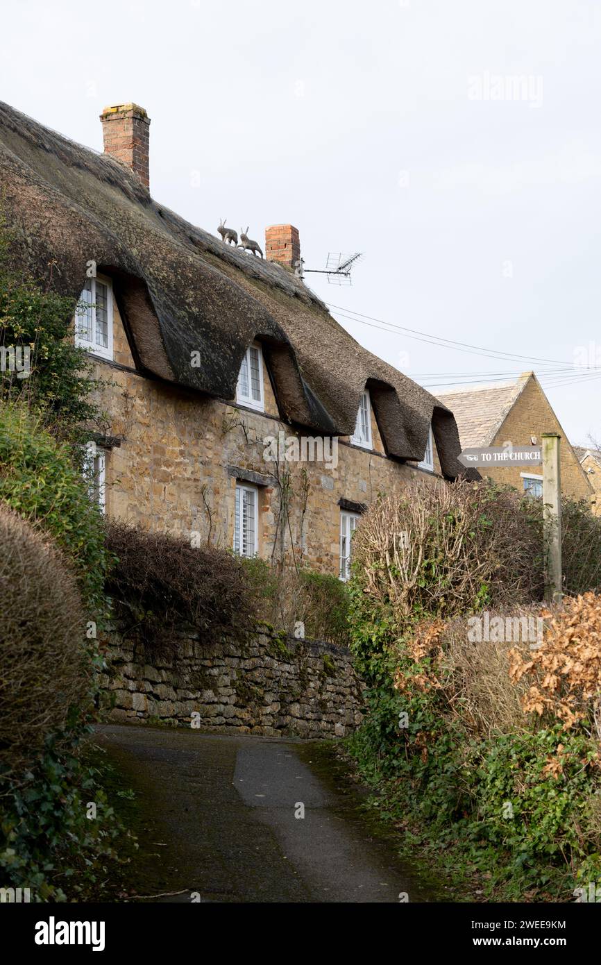 Pathway leading to the church, Ebrington, Gloucestershire, England, UK ...